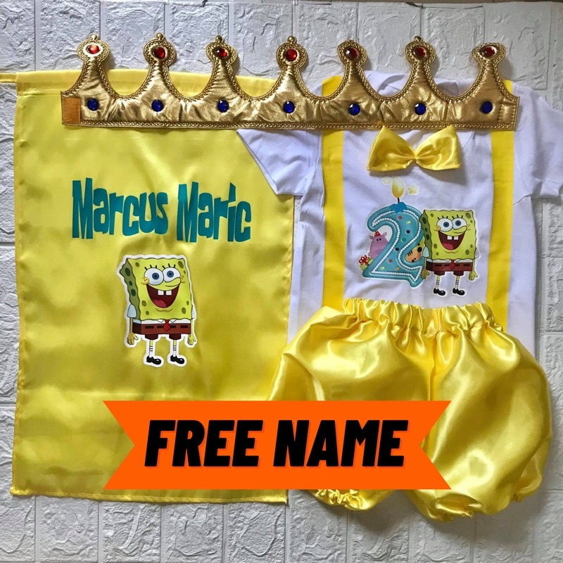 Yellow Spongebob Squarepants Birthday Outfit | Shopee Philippines