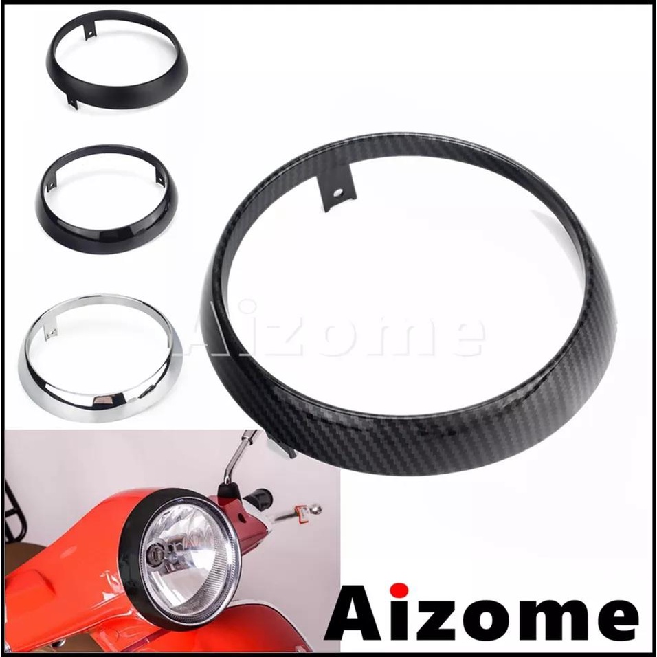 Motorcycle Round Headlight Edge Cover ABS Plastic Scooter Headlamp ...