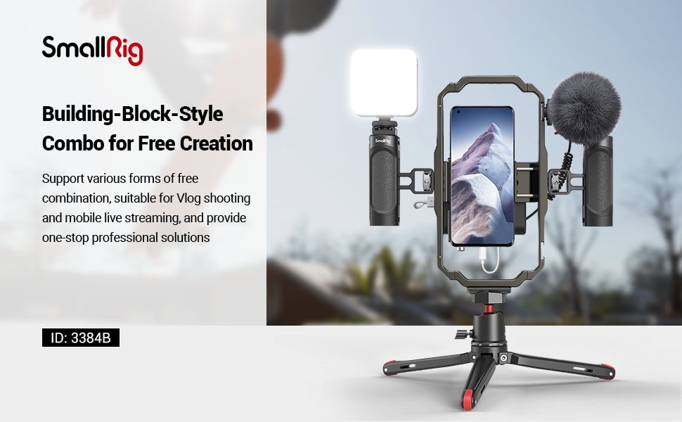 SmallRig Universal Vlogging Kit for Phone with Microphone Accessories ...