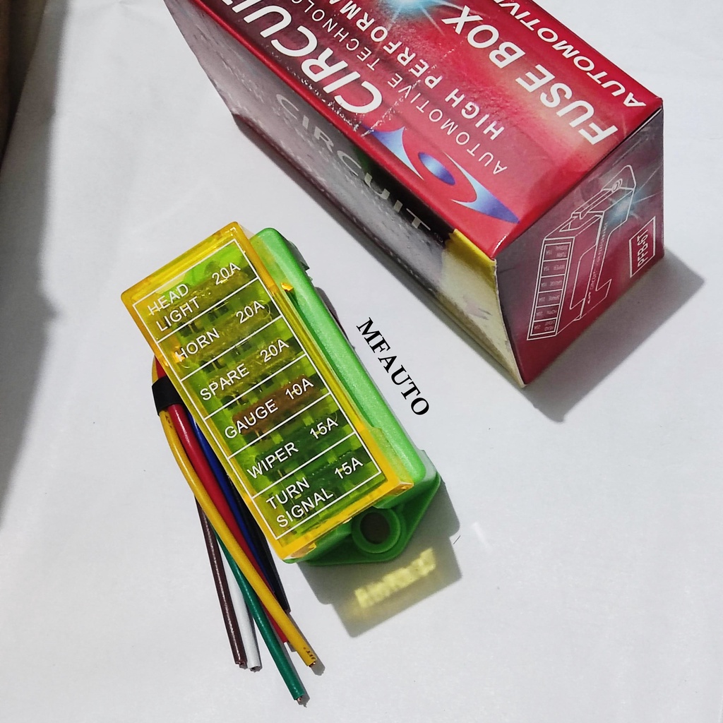 CIRCUIT 6T FUSE BOX - PLUG IN TYPE with FREE Standard FUSES (6 TERMINAL ...