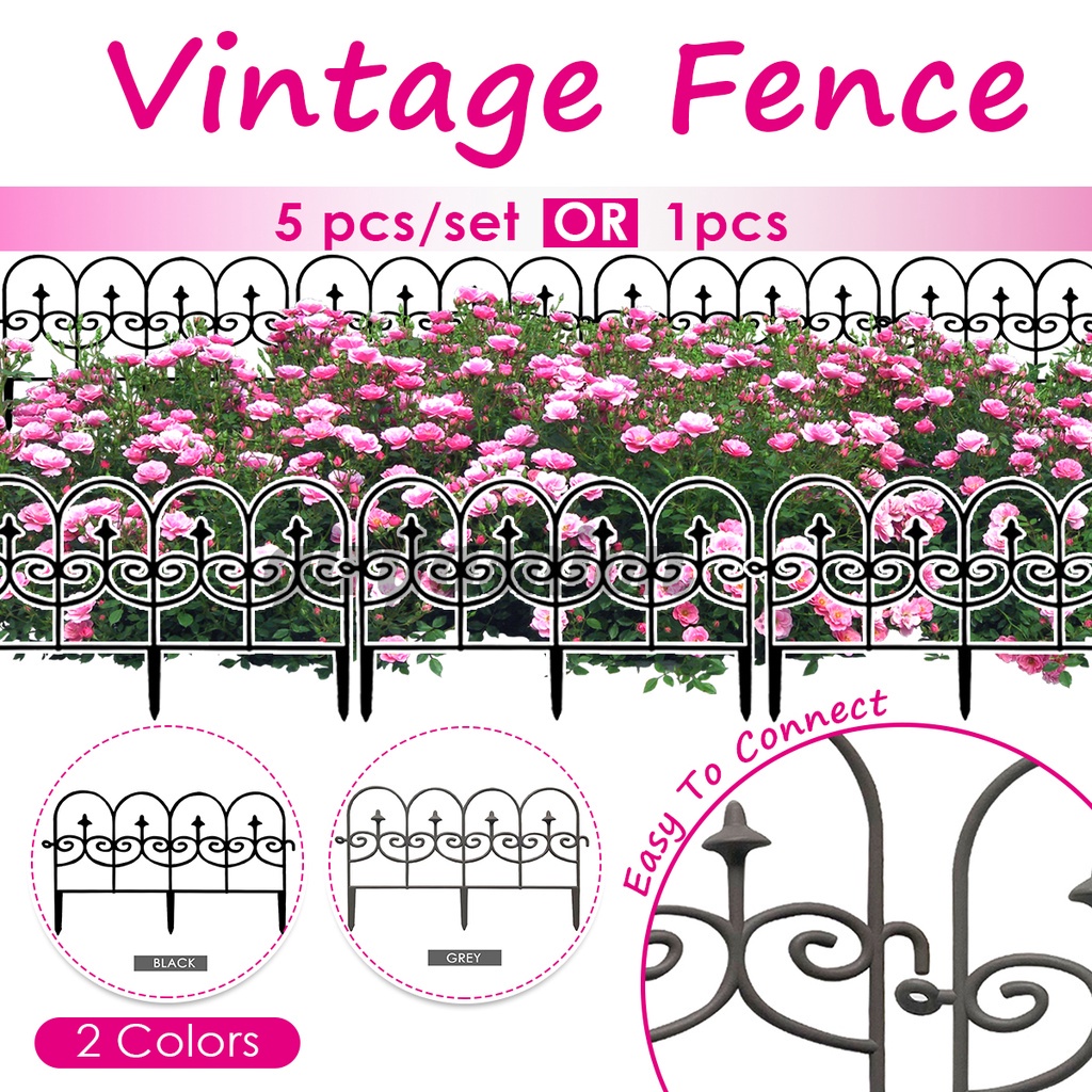 5Pcs Plastic Ground Decorative Fence Garden Border Outdoor Flexible ...