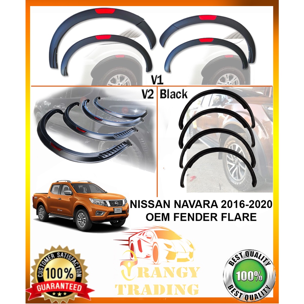Nissan Navara 2016 to 2020 Black / With Reflector OEM Fender Flare SLIM ...