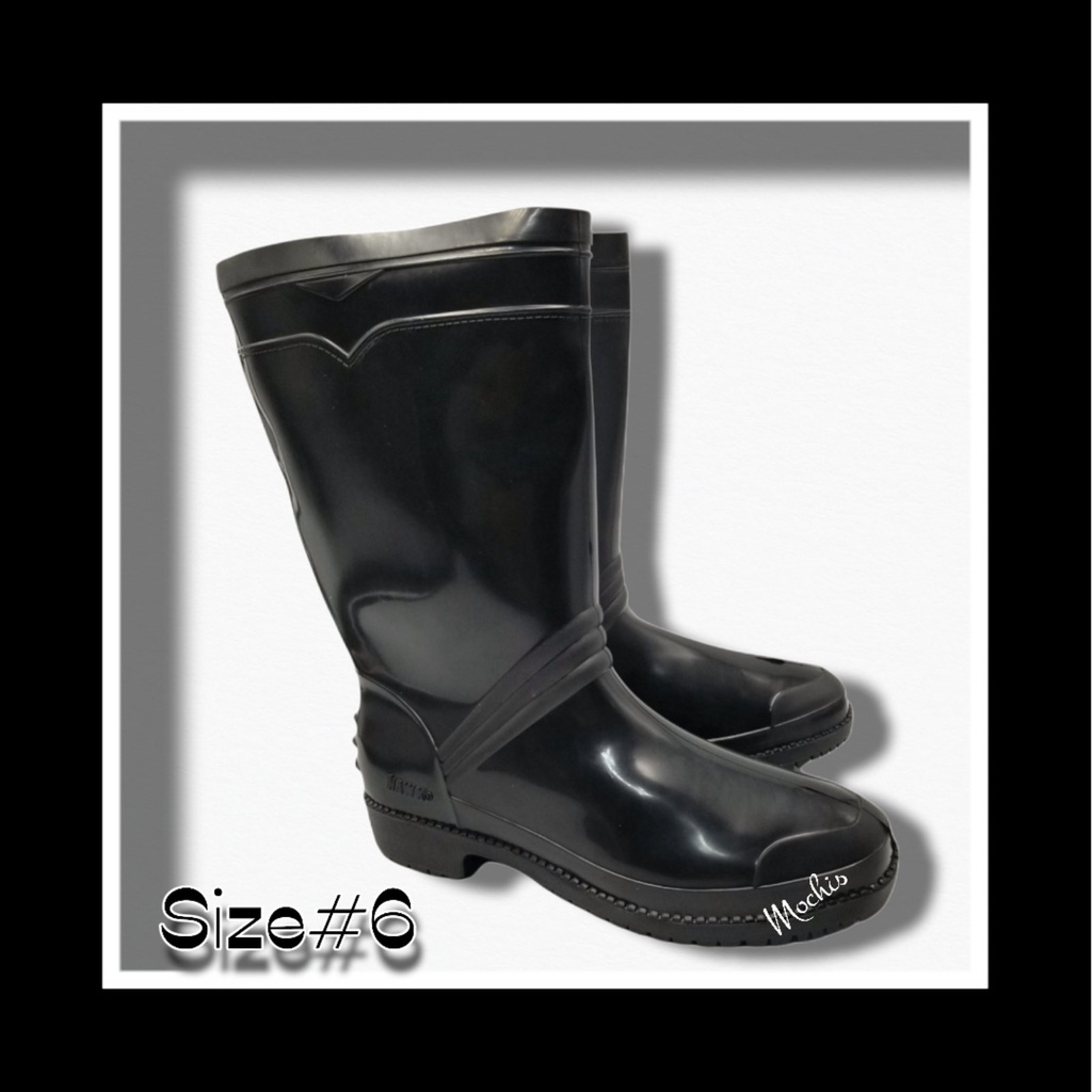 Ladies 'Hawk' Knee-High Waterproof Rain boots in solid colors (Black ...