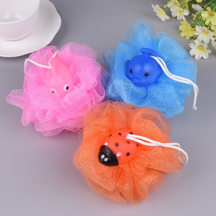 Cute Animal Bath Ball Bath Shower Sponge Loofahs Mesh Pouf Shower Ball ...