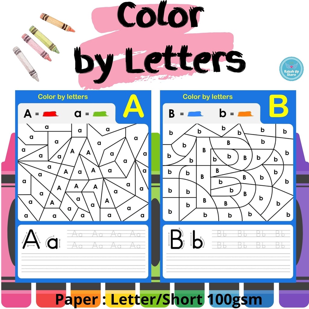 COLOR BY LETTERS (A to Z) Activity Workbook Worksheet Homeschool ...