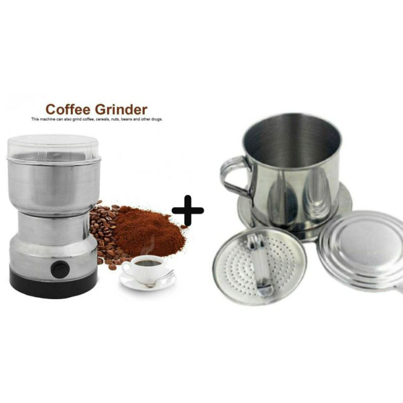 Coffee Tool Package - Electric Coffee Grinder + Vietnam Drip | Shopee ...
