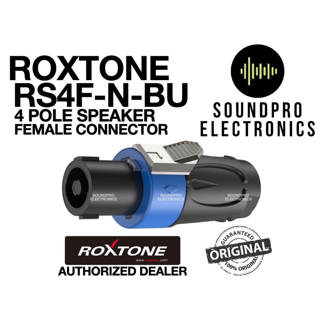 Roxtone RS4F-N-BLue/Red Color 4 Pole Speaker Male Connector | Shopee ...