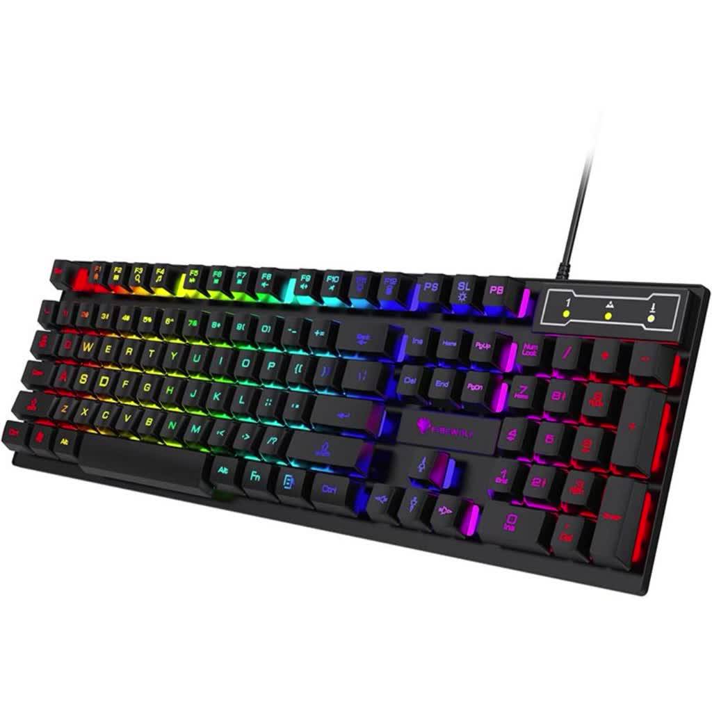 FIREWOLF K20 K25 Rainbow LED Gaming Keyboard Multi-Media Online ...