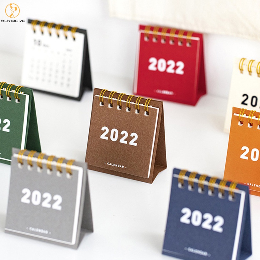 【BUYMORE】 Desktop Calendar 2022 Kraft Paper Daily Scheduler Mini ...
