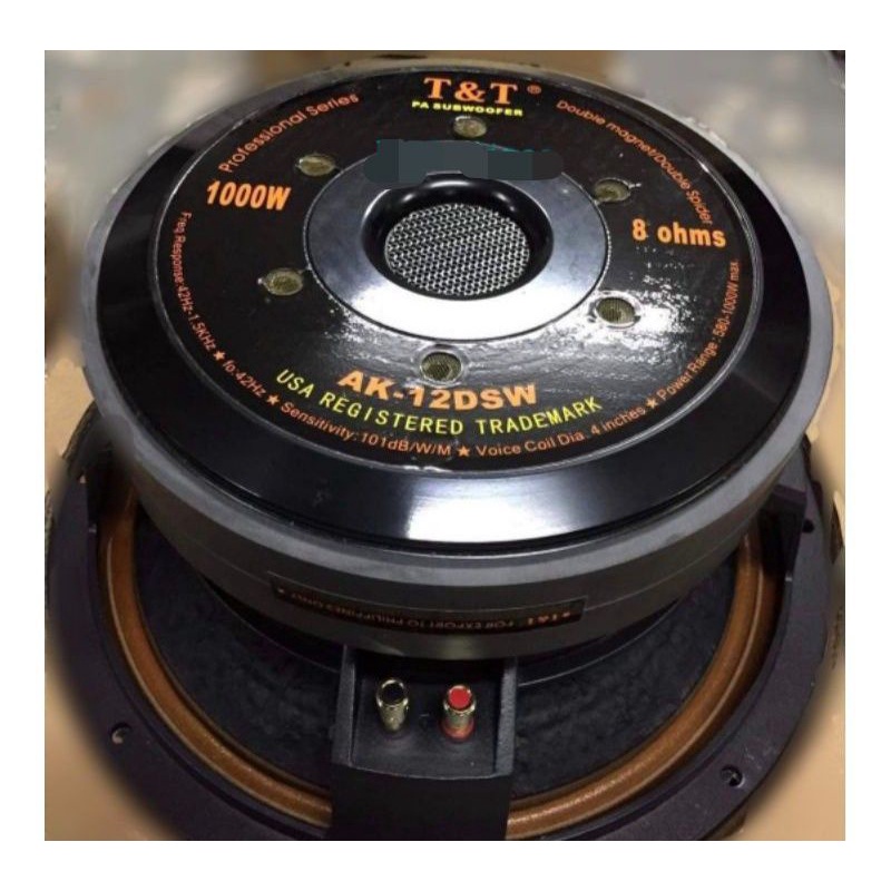 T&T AK-12LSW 12'' inch Double Magnet PA Subwoofer ( 1000 Watts ...