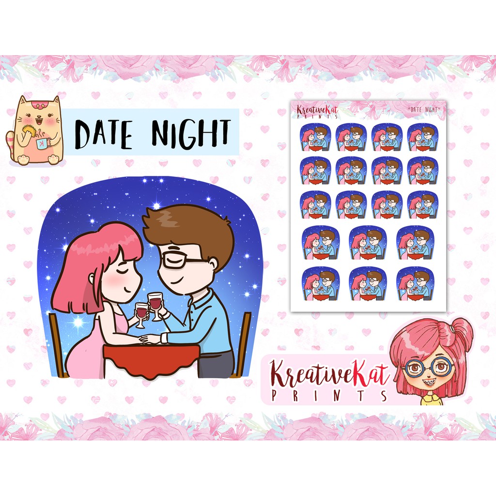 Date Night Stickers | Planner Stickers | Shopee Philippines