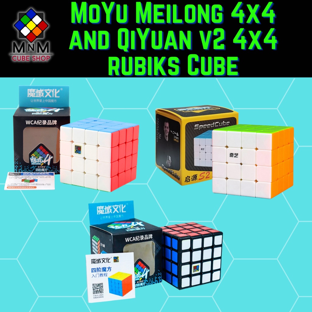 MoYu MeiLong 4x4x4 and QiYuan 4x4 v2 Magic Cube Stickerless | Shopee ...