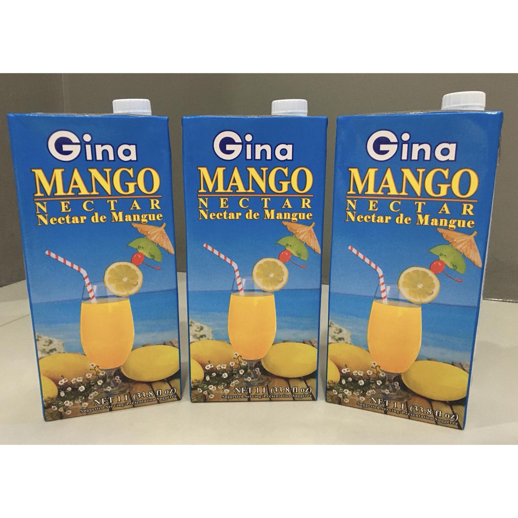 Gina Mango Nectar 1 Liter (3 pcs) | Shopee Philippines