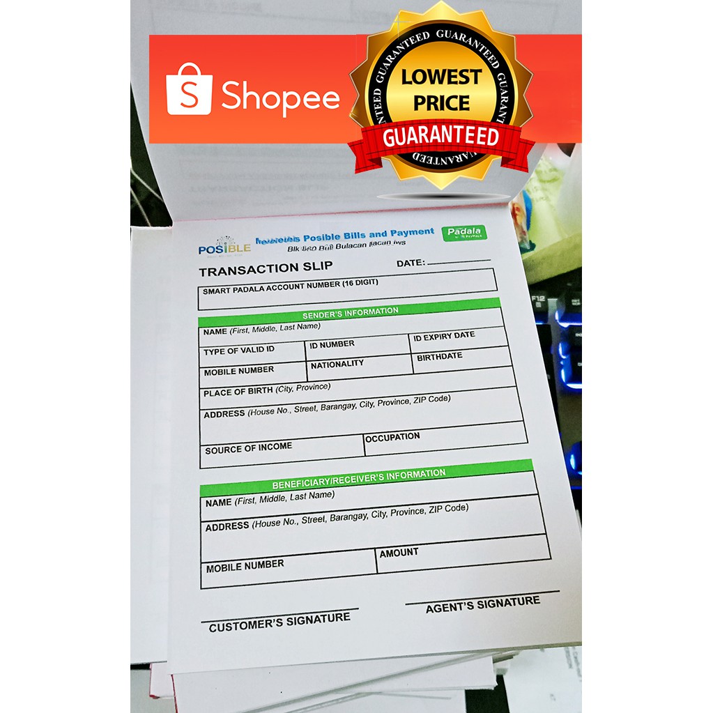 Posible Outlet - Smart Padala Transaction Form | Shopee Philippines