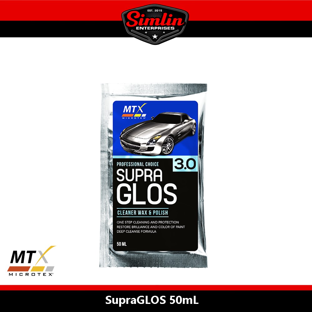 MTX SupraGLOS SACHET Cleaner Wax & Polish Supra Series 50g | Shopee ...