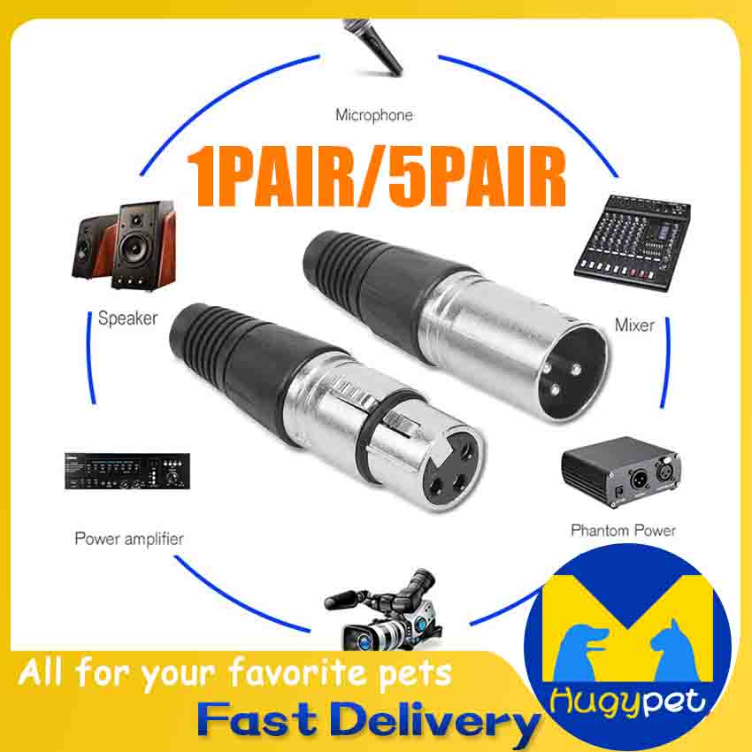 3 Pin XLR Female Male Microphone Audio Cable Wire Connector Plug Cable ...