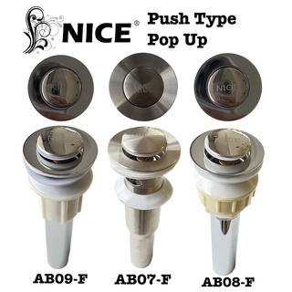 NICE Stainless Steel 1-1/4’’ Lavatory Strainer (Pop-up),P-TRAP,Tail ...