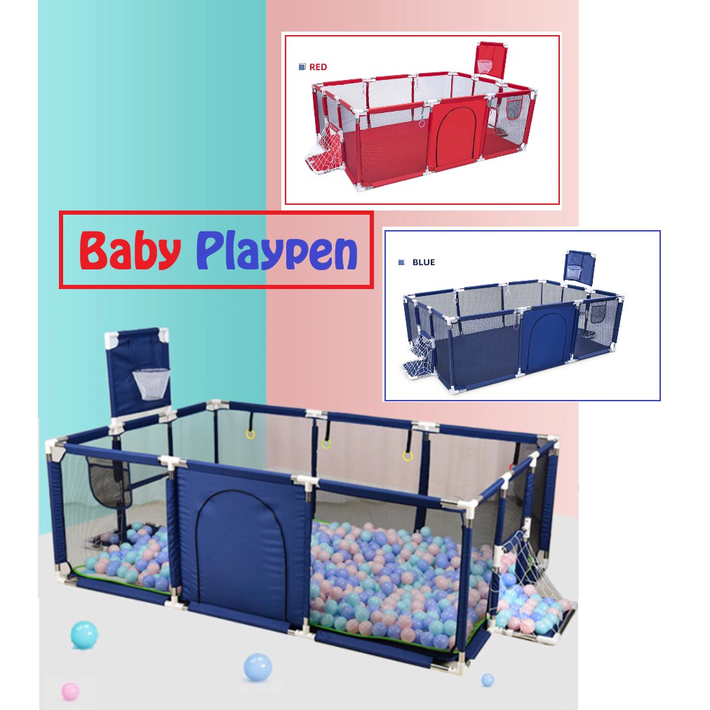 [Ready Stock] Kid Baby Fence Playground Baby Play pen Football Guard ...