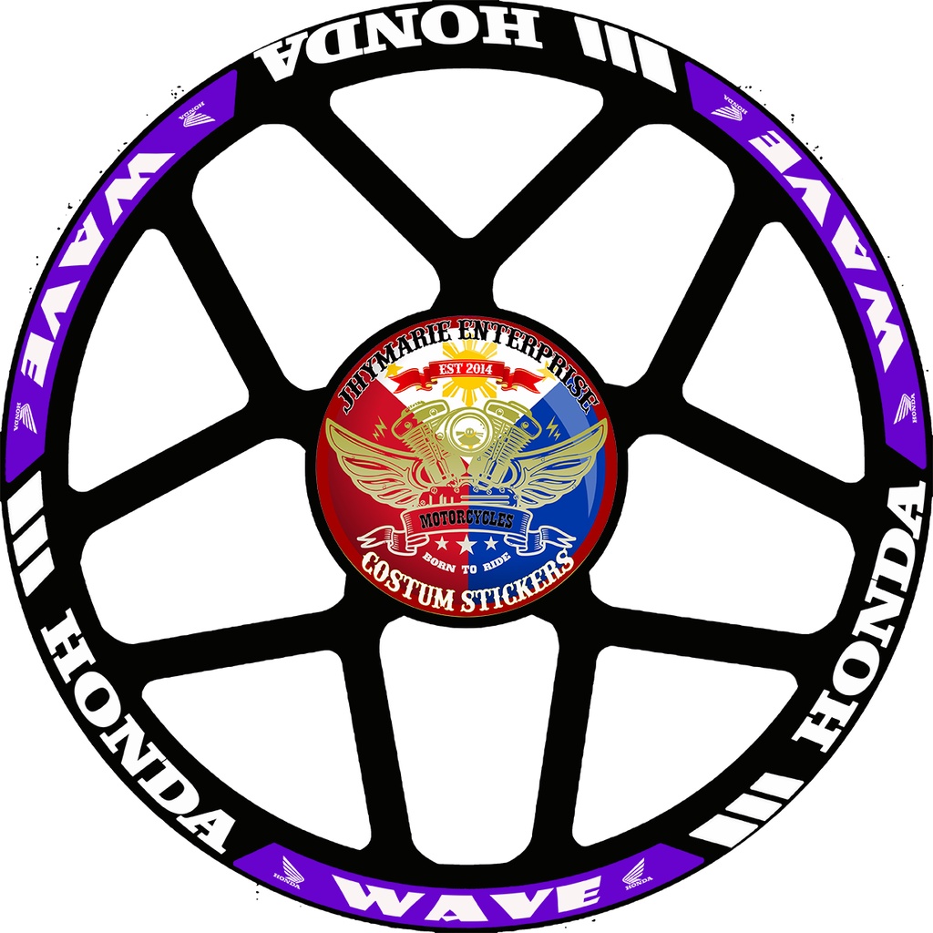 HONDA WAVE MAGS STICKER DECALS (SET GOOD FOR 2 WHEELS FRONT AND REAR ...