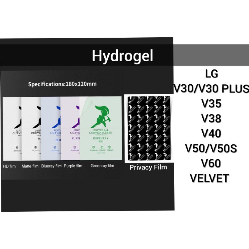 Anti-scratch Hydrogel LG V60 Velvet V35 V30 V40 V50 V50S G8X V10 V20 ...