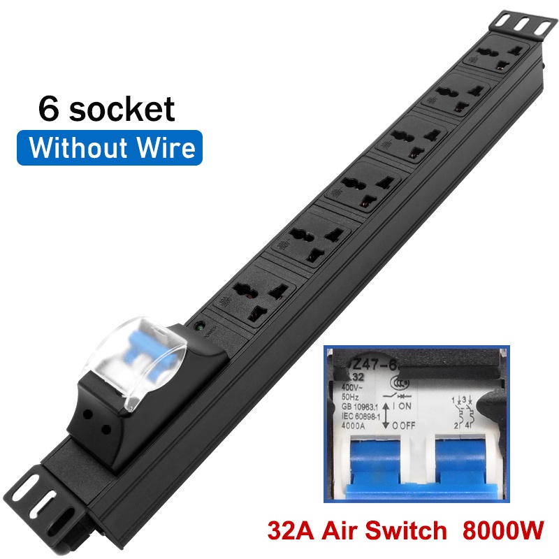 PDU Power Cabinet Outlet, 6 Position 16A 4000W/32A 8000W Air Switch ...