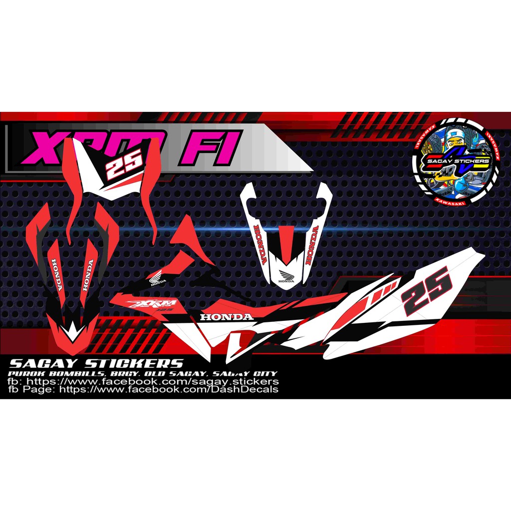 XRM 125 fi Motorcycle Sticker Decals WITH FREE Assorted stickers ...