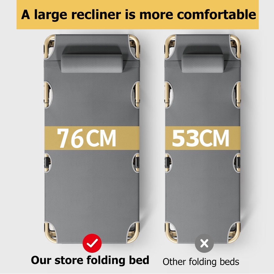 KUCA Folding Bed Outdoor Adjustable Folding Bed Office Nap Bed No ...