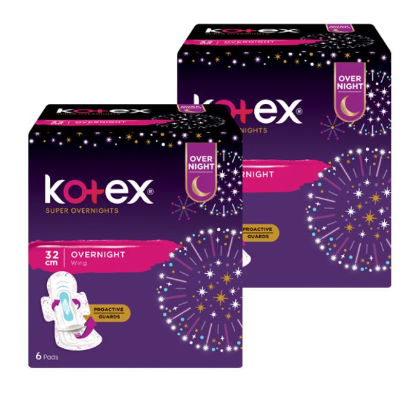 Kotex Super Overnights Feminine Pads 32cm Thick 12 Pads | Shopee ...