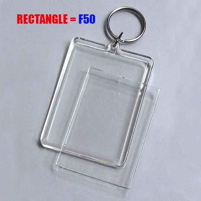 QUAFF F50 Acrylic Photo Insert Keychain Rectangle Openable 100 Pcs Pack ...