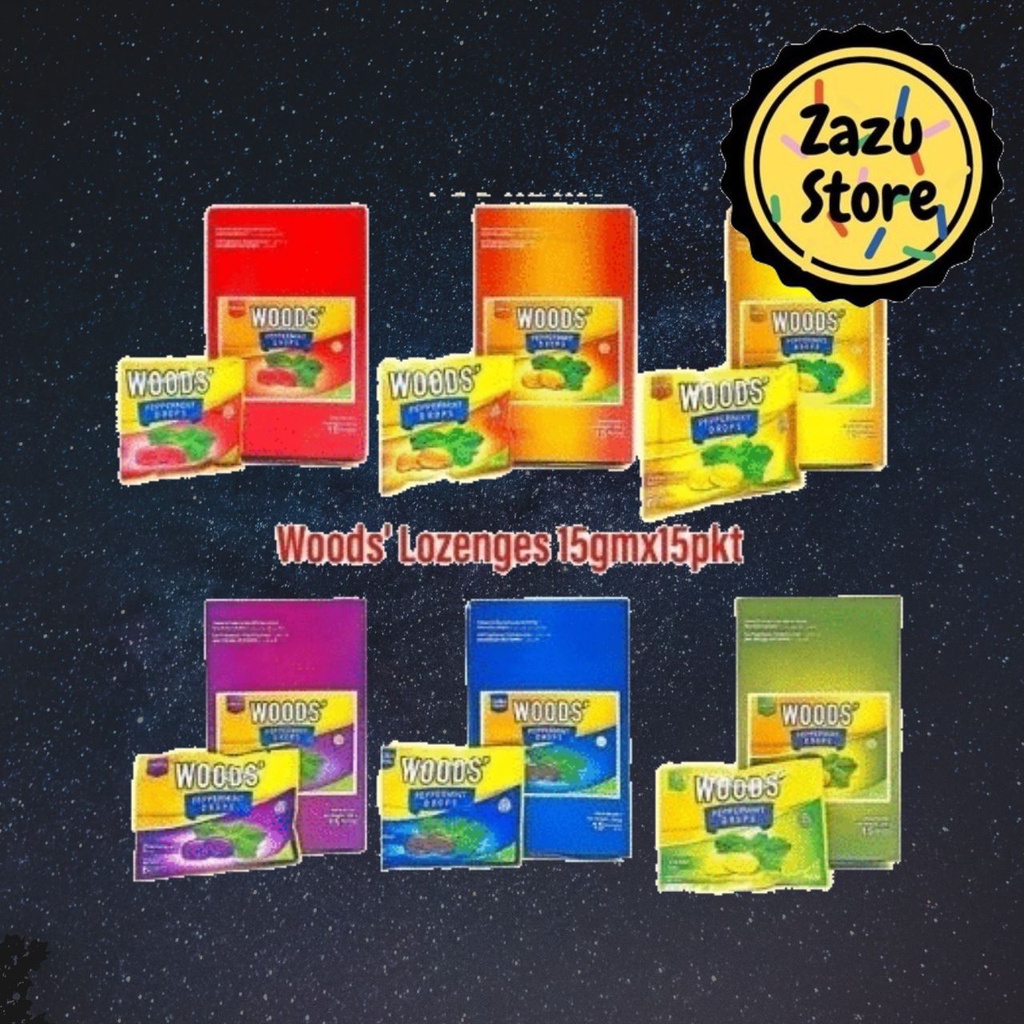 [ZAZU](Outer)Woods Lozenges Candy 15sachet x 12gm( 6Flavour ) | Shopee ...