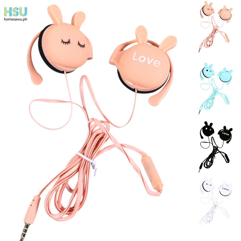 【HSU】Cute Student Earphone Kabel Model Kartun Kelinci Lucu Headset ...