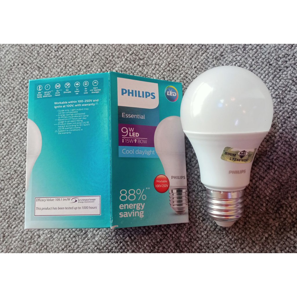 Bulb (SIRIM) LED Bulb Philips Essential 9W/11W/13W E27 6500K (Daylight) or 3000K (Warm White ...