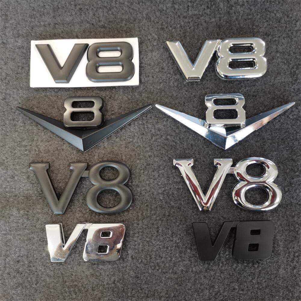 V8 3D Auto Motor V6 Car Rear Emblem Decal Badge Sticker Car Interior ...