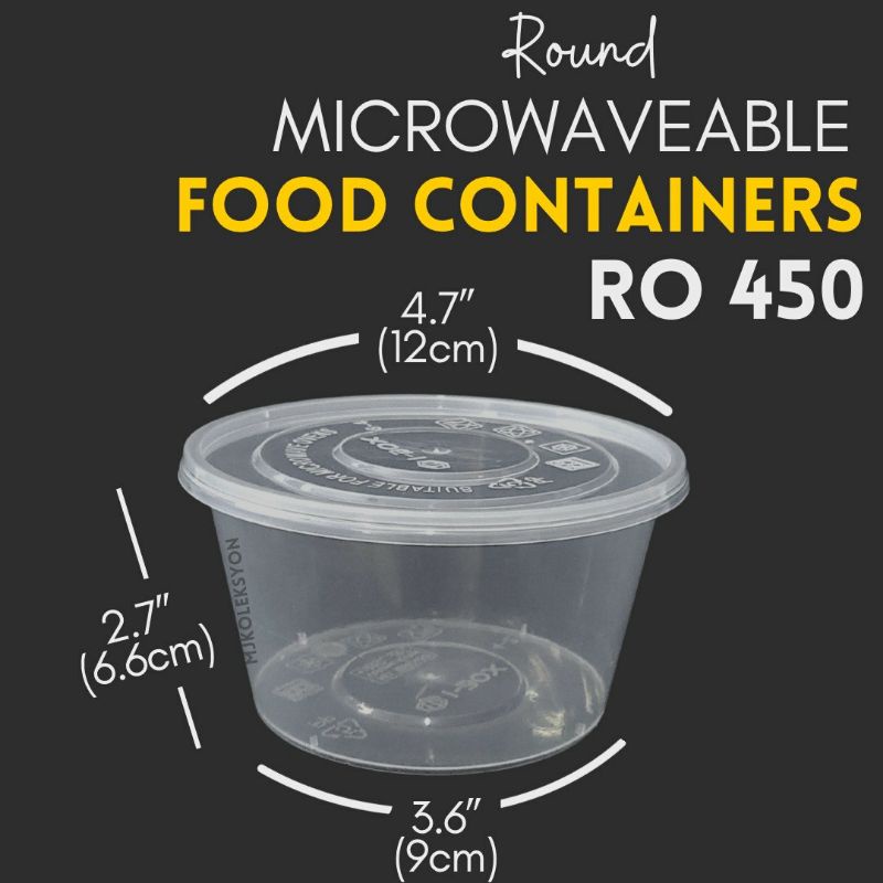 Round Microwavable 10pcs Food Container for Ramen Rice Meals Tapsilog ...