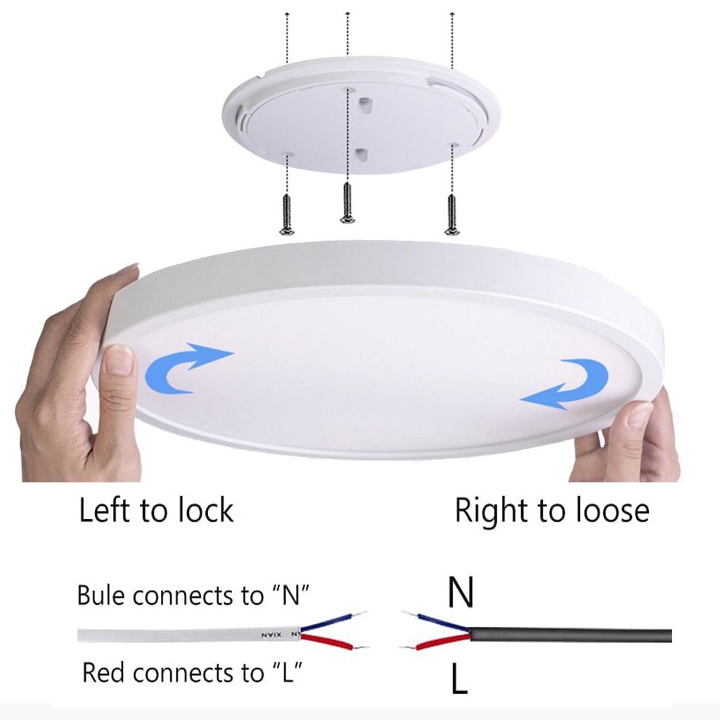 20inch 48W/38W/28W/24W LED Ceiling Light Ultra-Thin Knob Installation ...