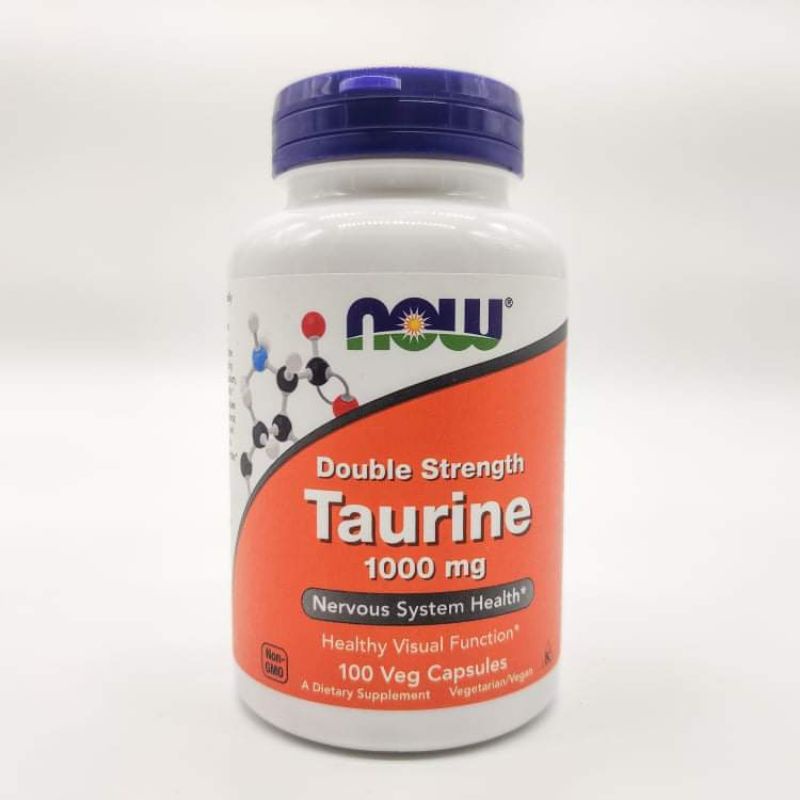 USA Onhand | Now Taurine, Double Strength, 1,000 mg, 500mg, 100 VegCaps ...