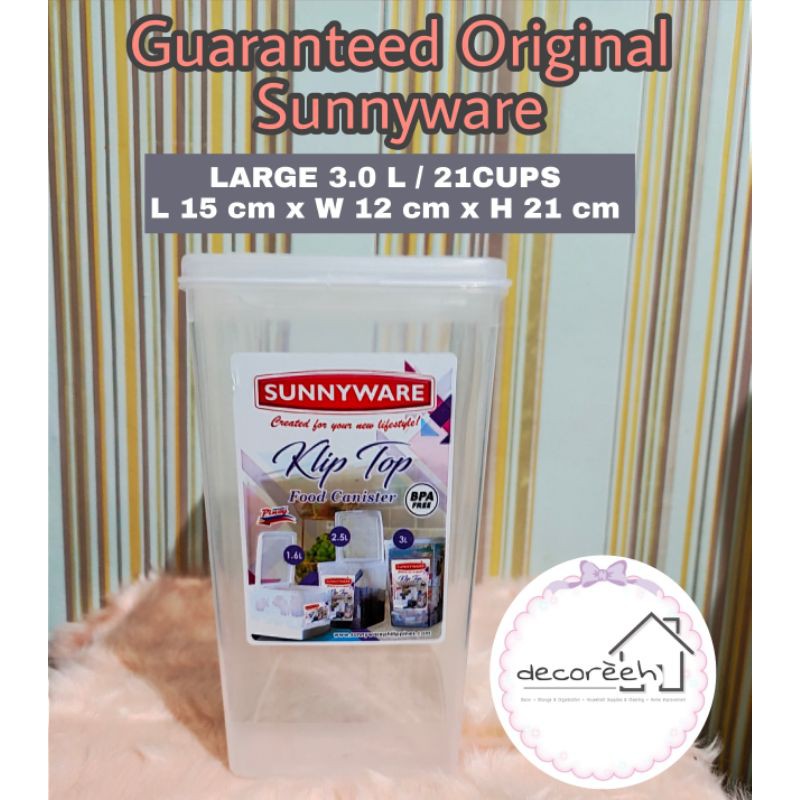 (SET OF 3) KLIPTOP FOOD CONTAINER CANISTER SUNNYWARE and MACROWARE ...