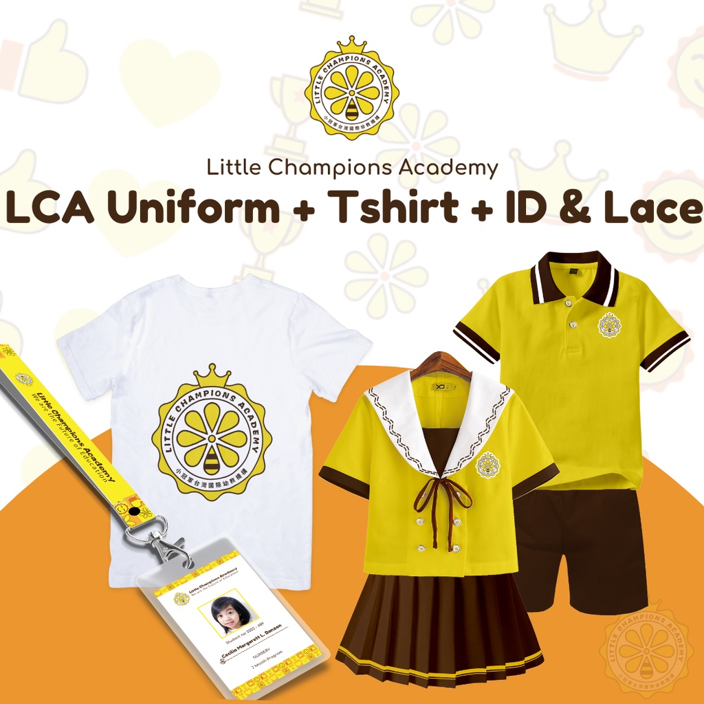 LCA Uniform + Tshirt + ID with Lace Bundle Set | Shopee Philippines