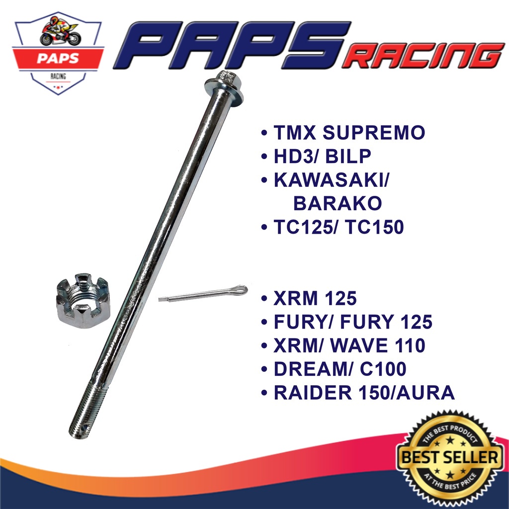 Motorcycle REAR AXLE (RAX) XRM/FURY/HD3/BILP/BARAKO/KAWASAKI/TMX ...
