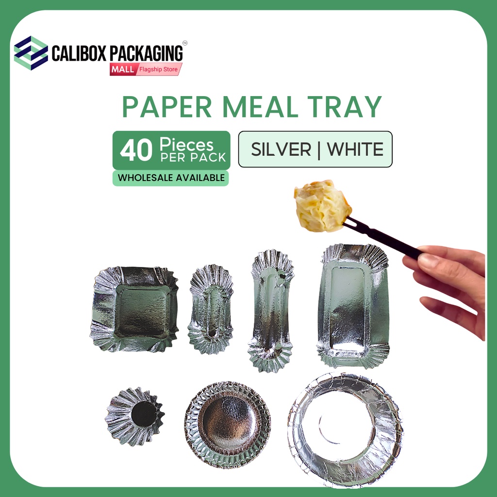 Calibox Packaging Small Paper Plate, Paper Tray, 40pcs | Shopee Philippines