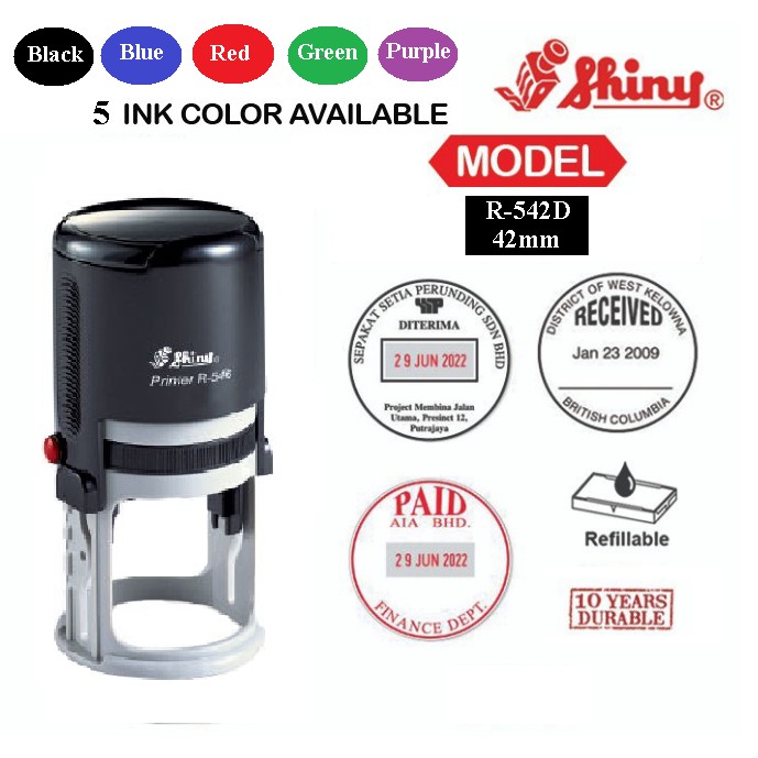 CUSTOMIZED Shiny Dater &Text Self Inking Stamp - R532D-R546D Printer Line | Shopee Philippines