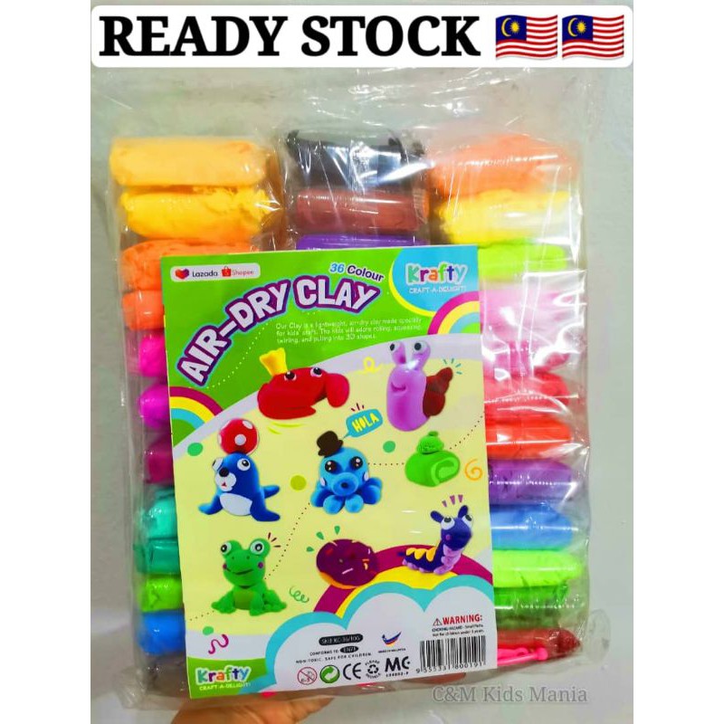 Single Colour 100g & 36 Colours Magic Clay / Air Dry Clay | Shopee ...