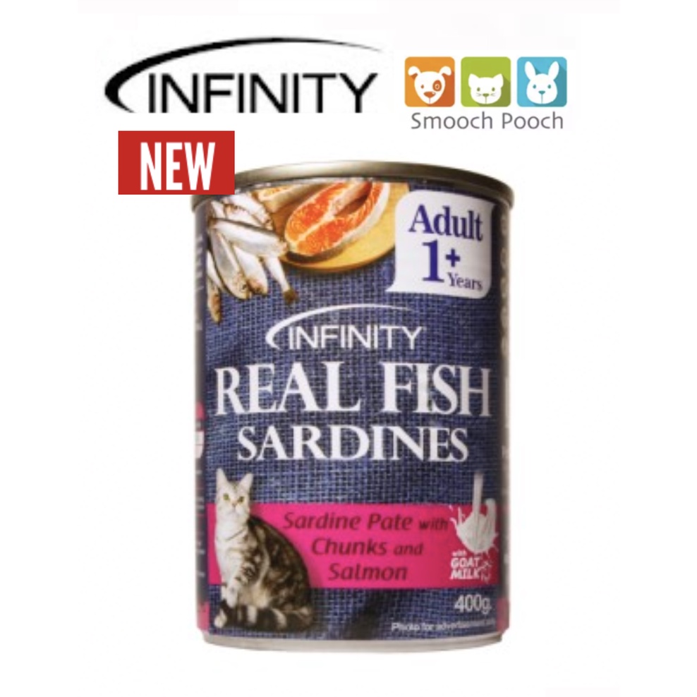 Infinity Real Fish Sardine Pate with Chunks & Salmon Mousse Cat Food In ...