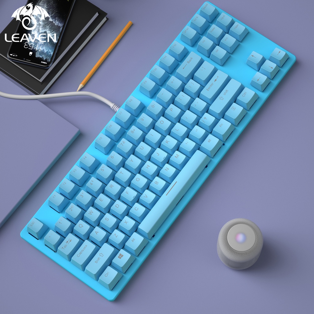Hot LEAVEN K550 87keys mechanical keyboard gaming 9 Light Effects RGB ...