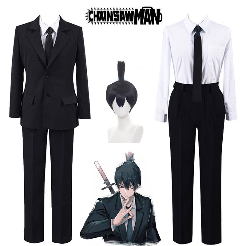 Anime Chainsaw Man Season 2 Hayakawa Aki Cosplay Costumes Wigs Black ...