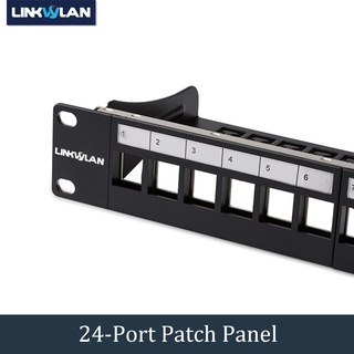 Linkwylan LW-PAN24-LK 19" 1U 24-Port Blank Empty Patch Panel Shielded ...
