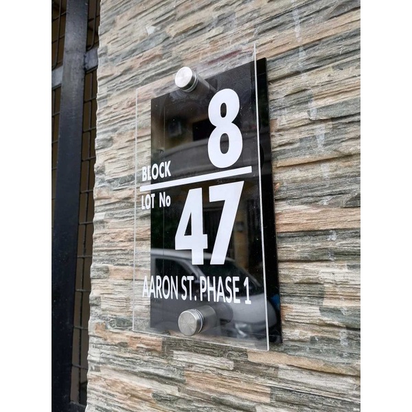 ***PERSONALIZED HOUSE NUMBER/BLK AND LOT SIGNAGE 5x9inch 3mm acrylic ...