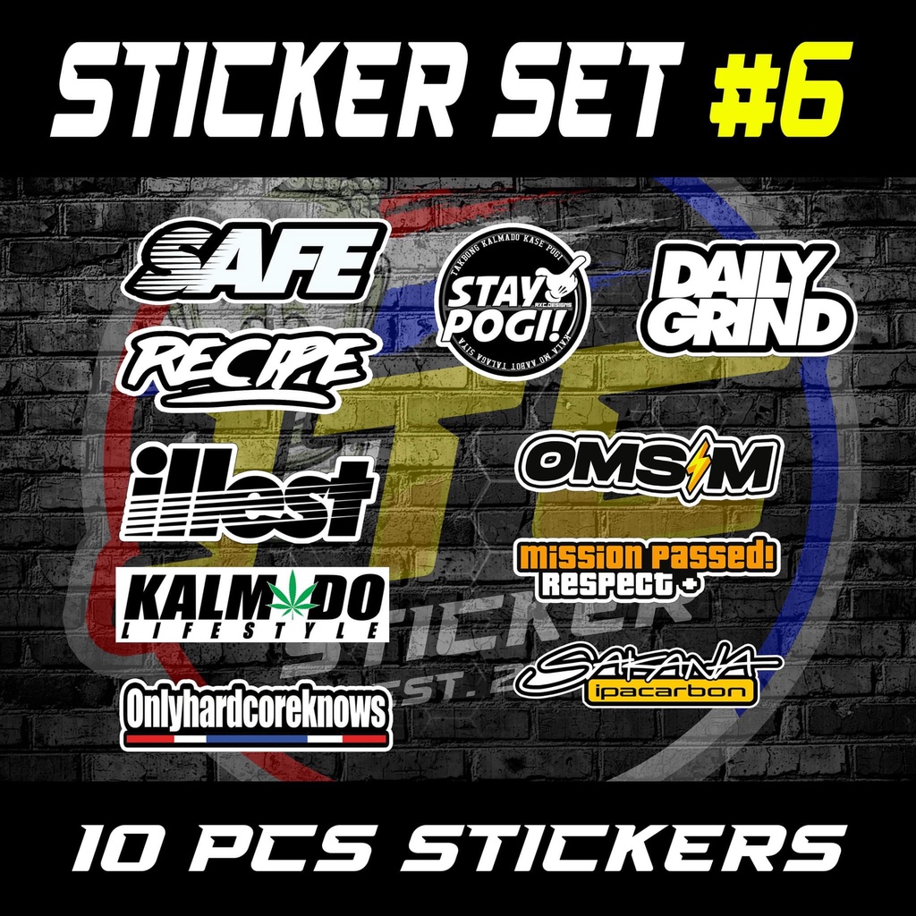 Sticker Set #6 Glossy Logo DAily Grind Safe REcipe Illest Omsim ...