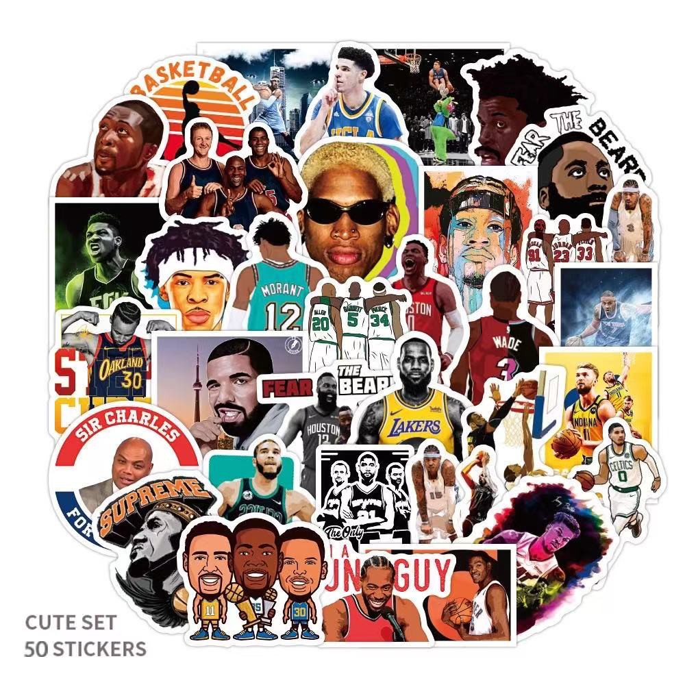 xs380-50 pcs NBA star collection graffiti waterproof sticker | Shopee ...