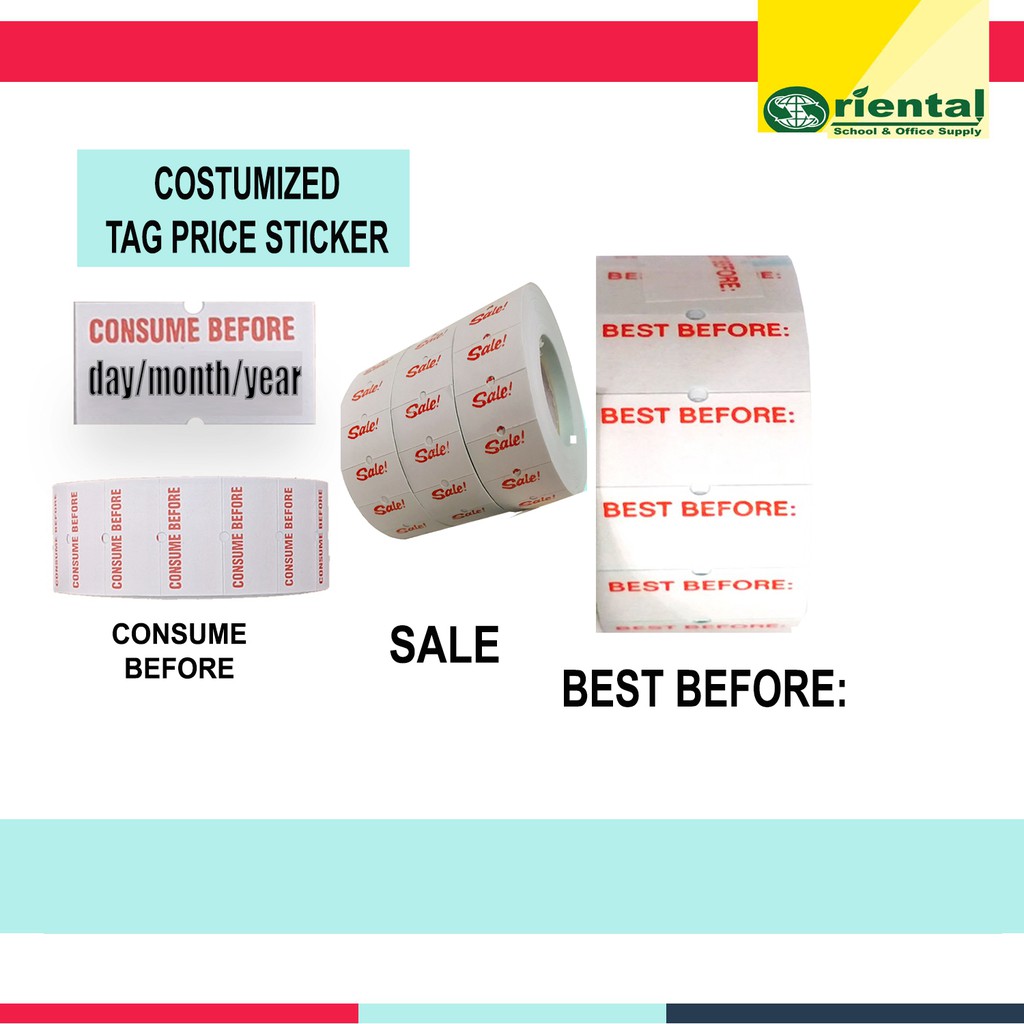 Tag Price Sticker Label " Sale", "Consume Before" and Best Before ...